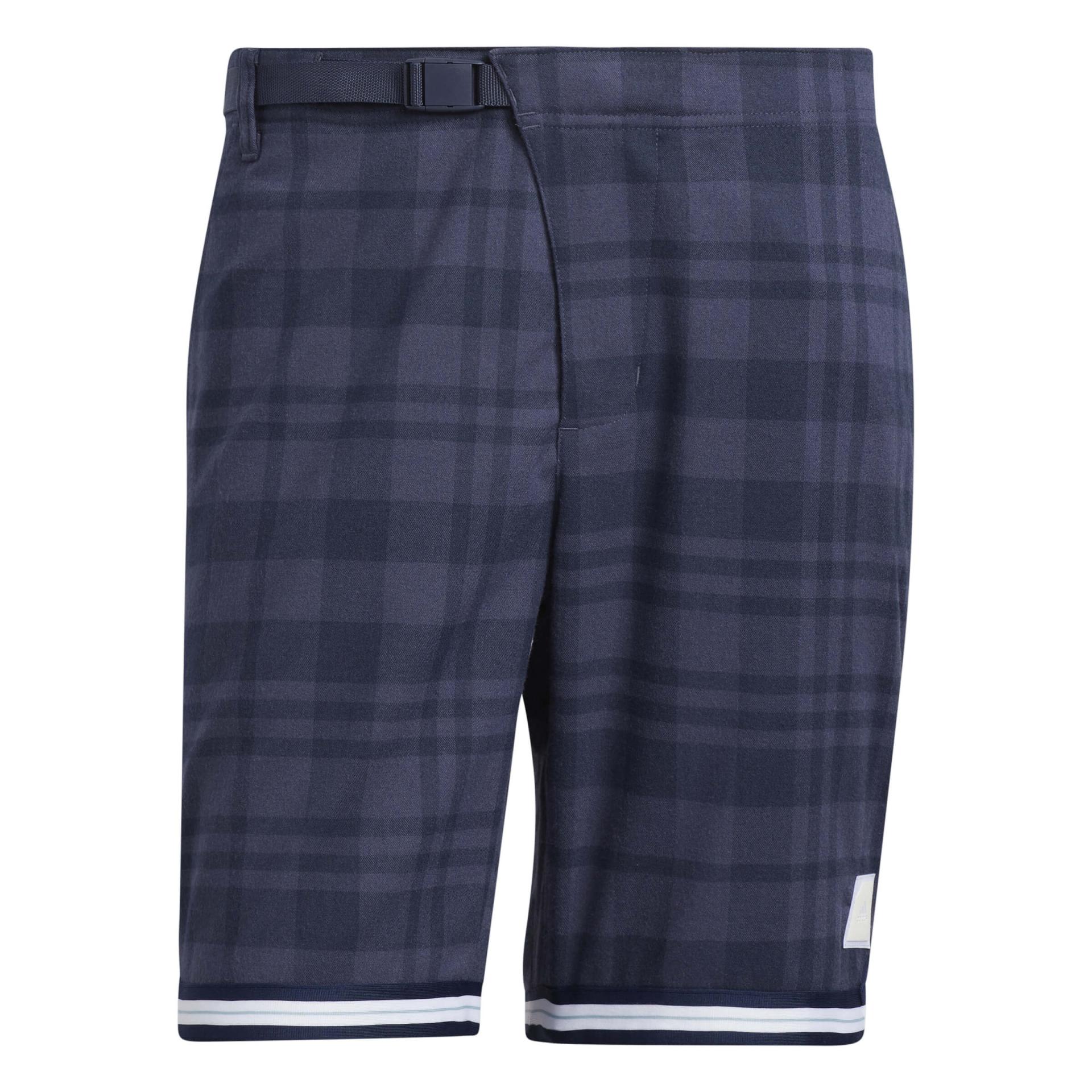 Adidas Adicross Plaid Golf Shorts Trace Blue Scottsdale Golf
